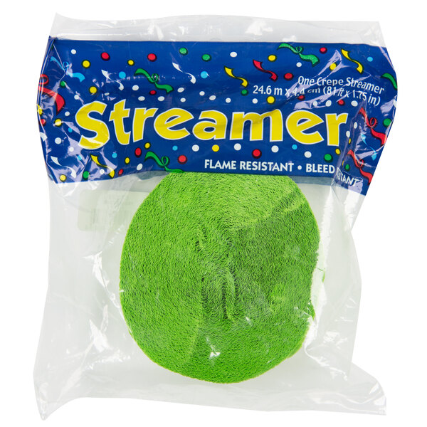 Creative Converting 077123 81' Fresh Lime Green Streamer Paper