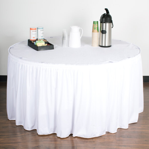 Snap Drape 5412EG29S3-010 Wyndham 17' 6" x 29" White Shirred Pleat ...