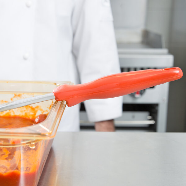 Vollrath 6433865 Jacob's Pride 8 oz. Orange Solid Round Spoodle ...