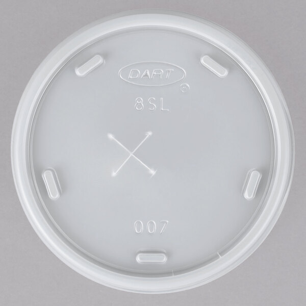 Dart 8SL Translucent Lid with Straw Slot - 1000/Case
