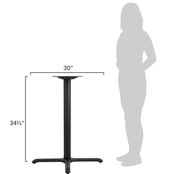 BFM Seating 24" x 30" Sand Black Stamped Steel Counter Height Cross ...