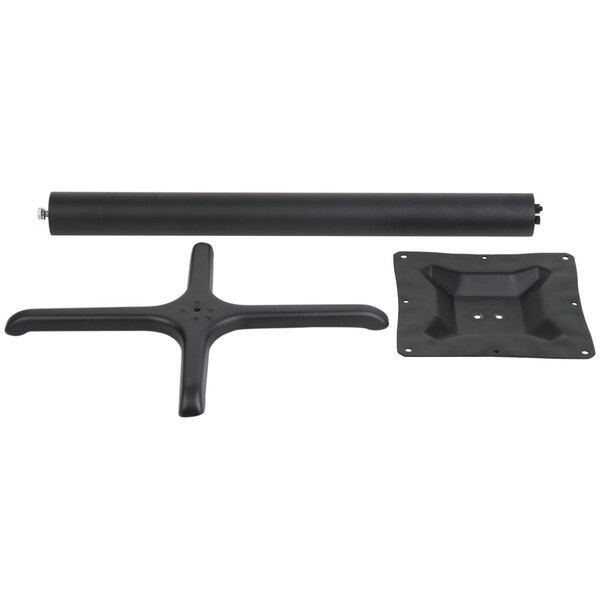 BFM Seating 24" x 30" Sand Black Stamped Steel Counter Height Cross ...