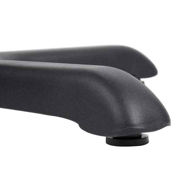 BFM Seating 22" x 22" Sand Black Stamped Steel Counter Height Indoor Cross Table Base, 3" Column