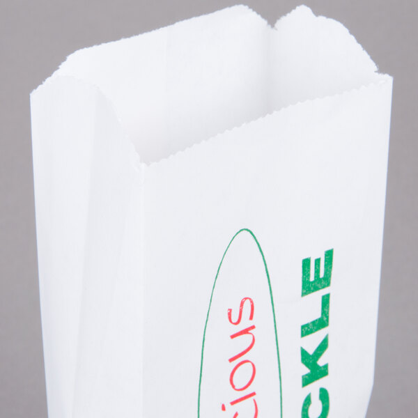 Carnival King 3" x 1 3/4" x 6 1/2" Printed Paper Pickle Bag - 100/Pack