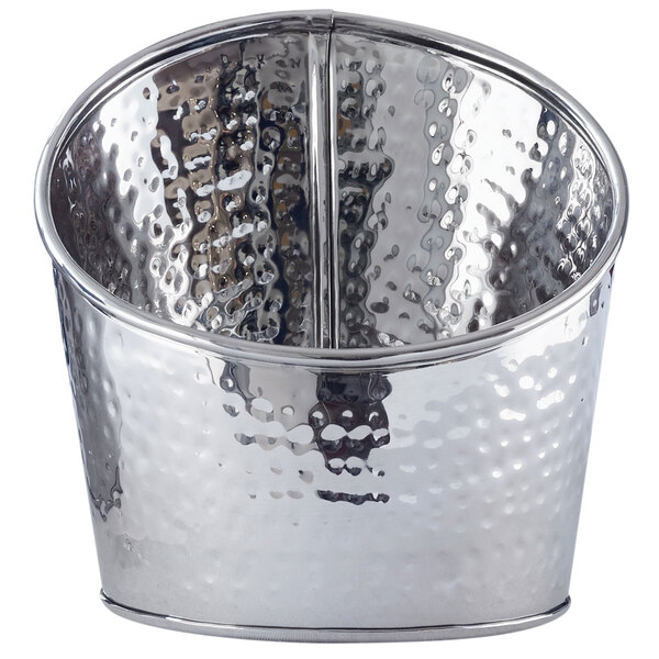 American Metalcraft HMSR6 Hammered Stainless Steel Angled Beverage Tub ...