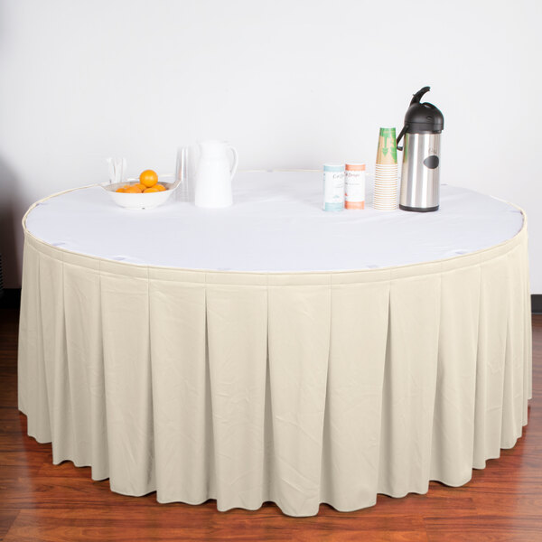 Snap Drape 5412GC29C2-756 Wyndham 21' 6" x 29" Bone Continuous Pleat ...