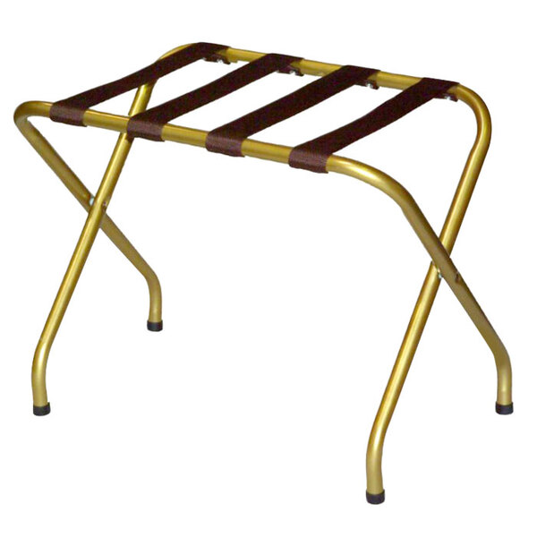 CSL 155I-BL-1 Flat Top Series Antique Inca Gold Metal Luggage Rack
