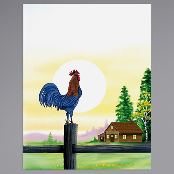 Choice 8 1/2" x 11" Menu Paper - Breakfast Themed Rooster Design Cover ...