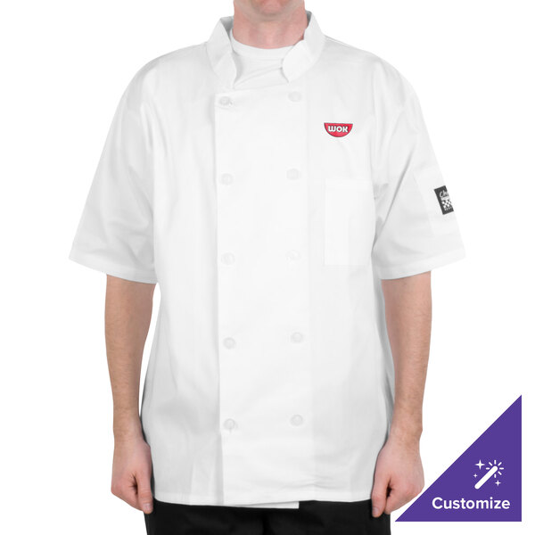 Chef Revival Bronze J105 Unisex White Customizable Short Sleeve Chef ...