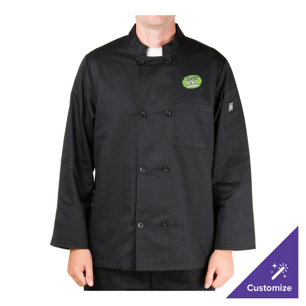 Chef Revival Bronze J071 Unisex Black Customizable Chef Jacket with ...