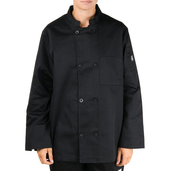Chef Revival Bronze J071 Unisex Black Customizable Chef Jacket with ...