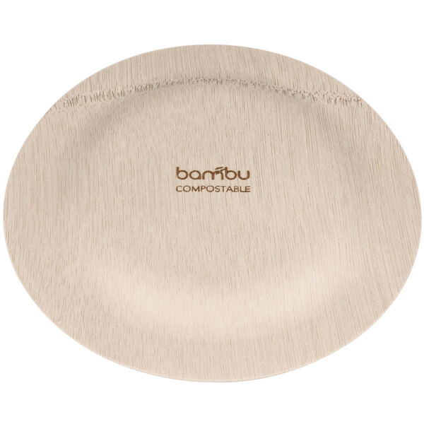 Bambu® 060900 Veneerware® 7" Disposable Bamboo Plate - 25/Pack