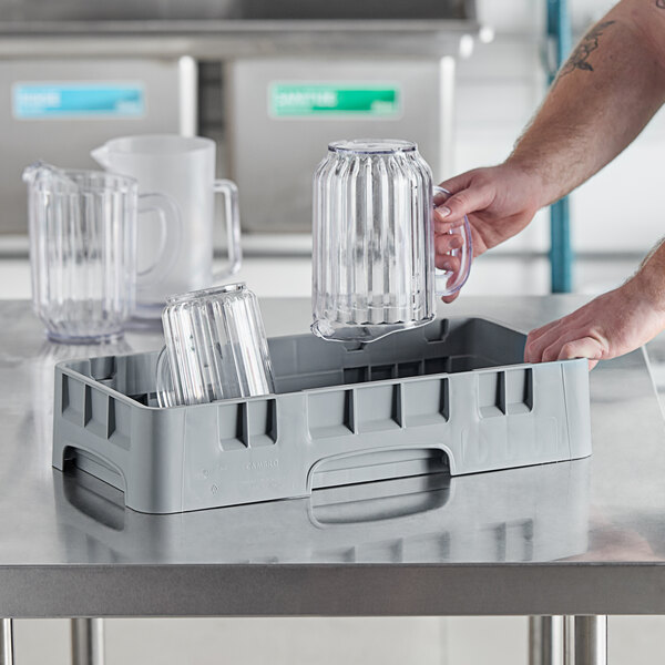 Cambro HBR258151 Soft Gray Camrack Half Size Open Base Rack