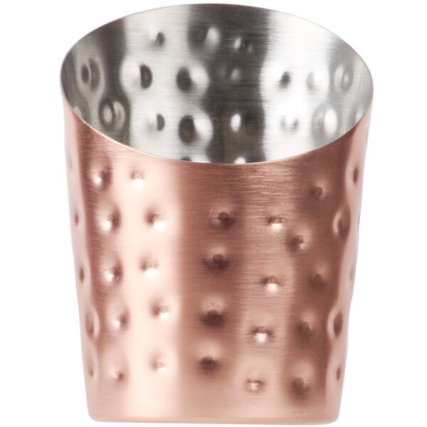 American Metalcraft FFCCH45 12 oz. Hammered Copper Plated Angled French ...