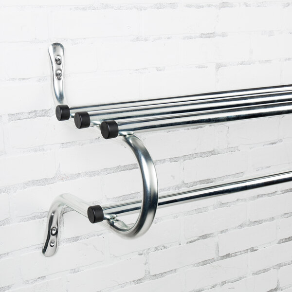 CSL TMK-48 48" Zinc-Plated Wall Mount Coat Rack with 1" Hanging Bar