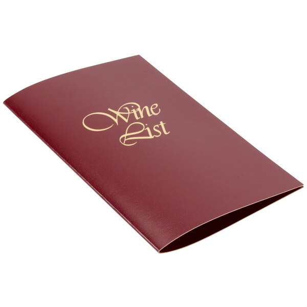 Menu Solutions L702A 5 1/2" x 8 1/2"Burgundy Wine List Cover