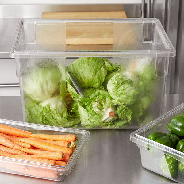 Rubbermaid FG330100CLR Clear Polycarbonate Food Storage Box - 26" x 18 ...