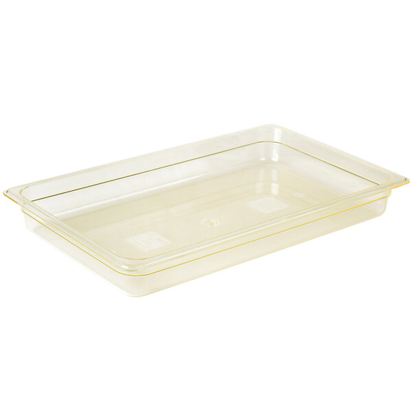 Cambro 12HP150 H-Pan™ Full Size Amber High Heat Plastic Food Pan - 2 1/ ...
