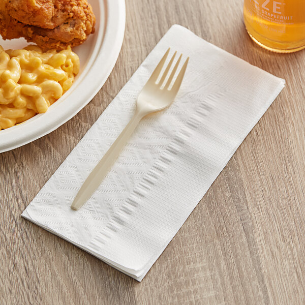 Choice 16" x 16" WrapNap White 1/4 Fold 2-Ply Dinner Napkin - 250/Pack