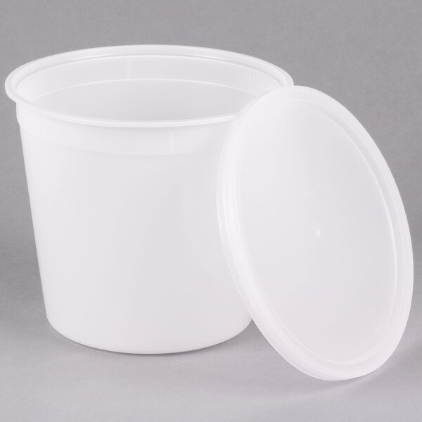 5.25 Qt. Translucent Round Deli Container and Lid Combo Pack - 5/Pack