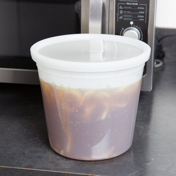 5.25 Qt. Translucent Round Deli Container and Lid Combo Pack - 5/Pack
