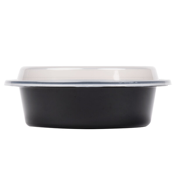 Pactiv Newspring NC718B 16 oz. Black 6" VERSAtainer Round Microwavable ...