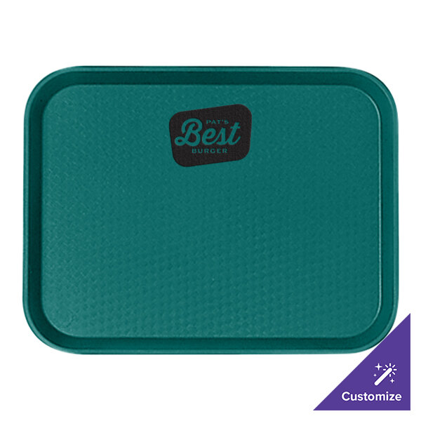 Cambro 1216FF414 12" x 16" Teal Customizable Fast Food Tray - 24/Case
