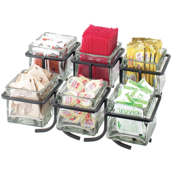 Cal-Mil 1809-13 Black Iron, 6 Jar Display - 14" wide x 9" deep x 7" high