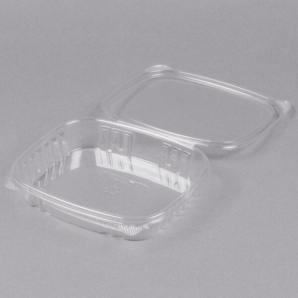 Genpak 16 oz. Clear Shallow Hinged Deli Container - 100/Pack