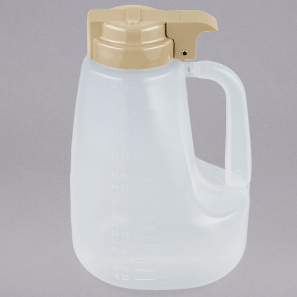Tablecraft PP64BE Option 64 oz. Dispenser Jar with Beige Top