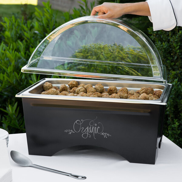 Sterno Full Size ChalkBoard Fold-Away WindGuard Chafer with Black Matte ...