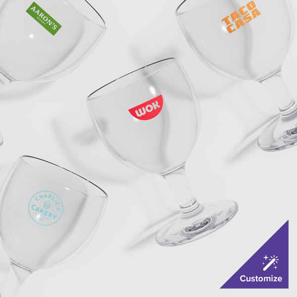 GET GOB-12-1-SAN-CL 12 oz. Customizable SAN Plastic Schooner - 24/Case