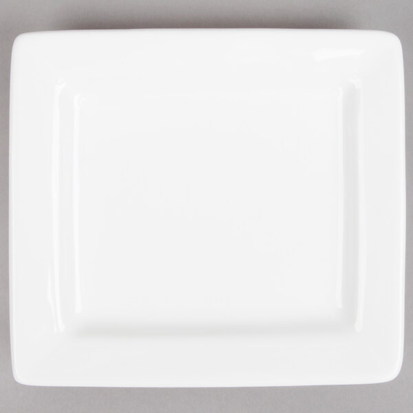 Tuxton BWH-0603 6" x 5 1/2" White Rectangular China Plate - 12/Case