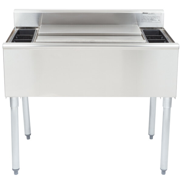 Eagle Group B3CT-22 36" Underbar Cocktail / Ice Bin with Eight Bottle ...