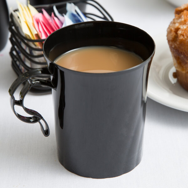 WNA Comet CWM8192BK Classicware 8 oz. Black Plastic Coffee Cup - 192/Case