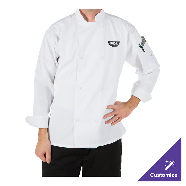 Mercer Culinary Millennia® Unisex White Customizable Long Sleeve Cook ...