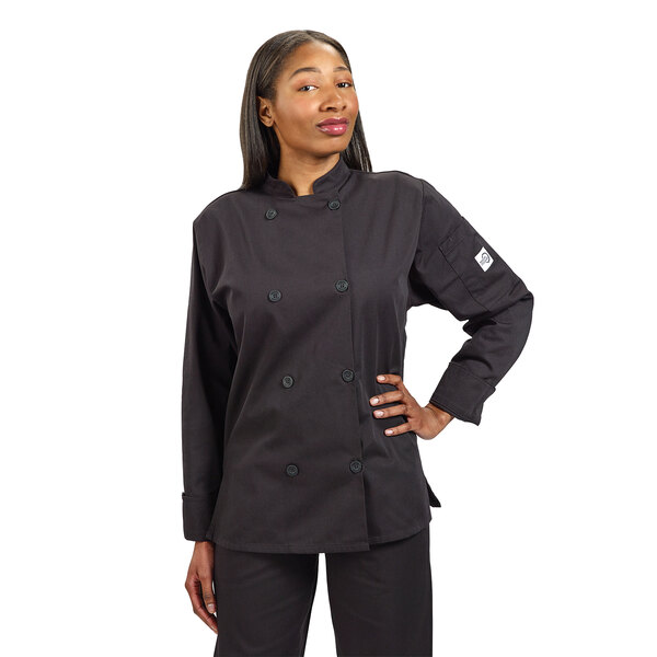 Mercer Culinary Millennia® Women's Black Customizable Long Sleeve Cook ...
