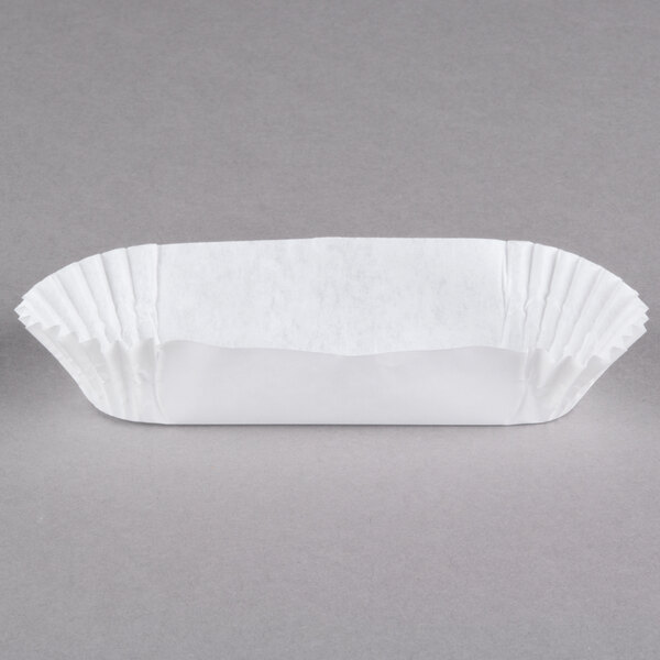 Hoffmaster 4 1/2" White Waxed Fluted Small Eclair Baking Case - 10000/Case