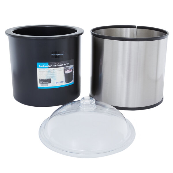 Carlisle Black 3 Gallon Coldmaster Ice Cream Cold Crock with Lid and ...