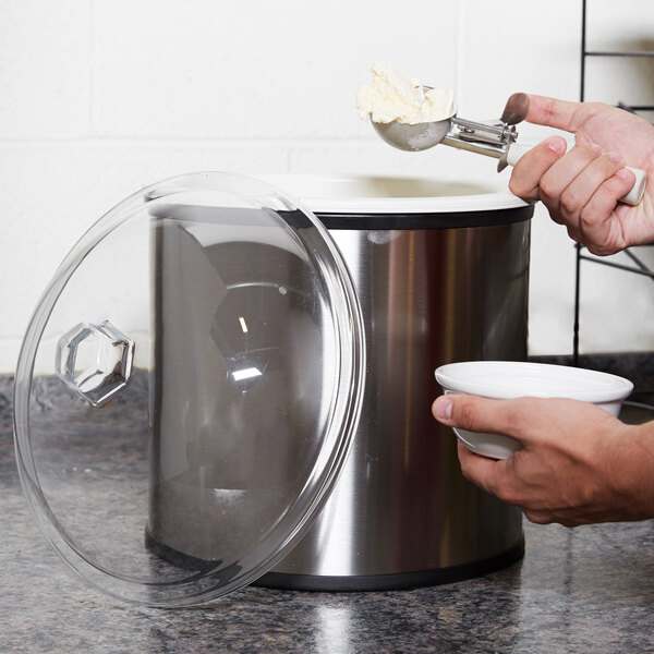 Carlisle White 3 Gallon Coldmaster Ice Cream Cold Crock with Lid and ...