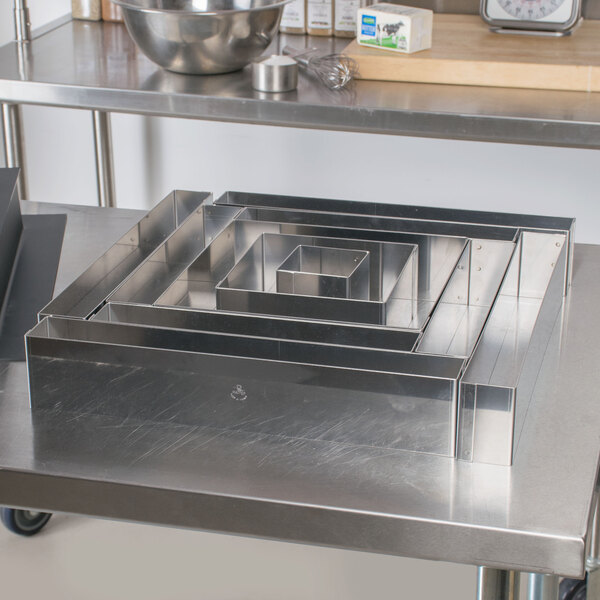 Matfer Bourgeat 681902 Complete French Style Square Wedding Cake Frame