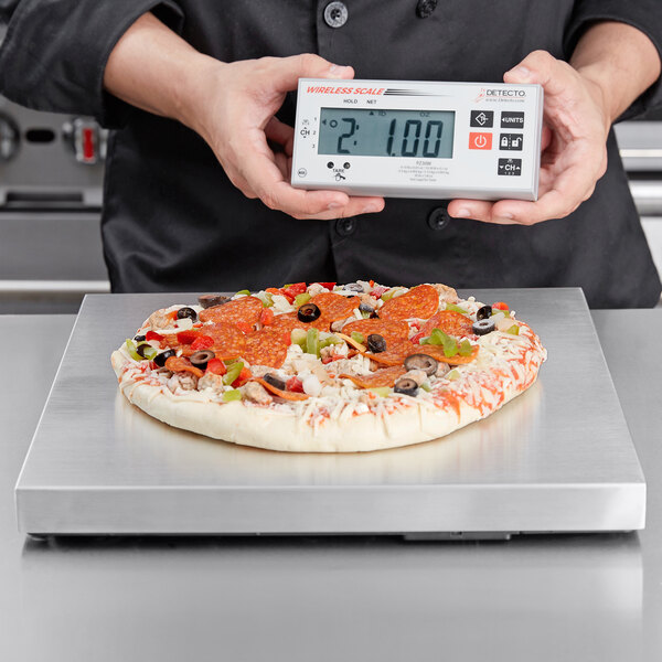 Cardinal Detecto PZ30W 30 lb. Stainless Steel Pizza Scale with Wireless ...