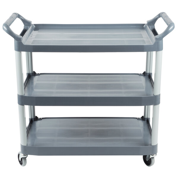 Rubbermaid FG409100GRAY Xtra Gray 300 lb. Three Shelf Utility Cart ...