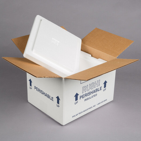 Polar Tech Thermo Chill Insulated Shipping Box with Foam Container 8" x ...