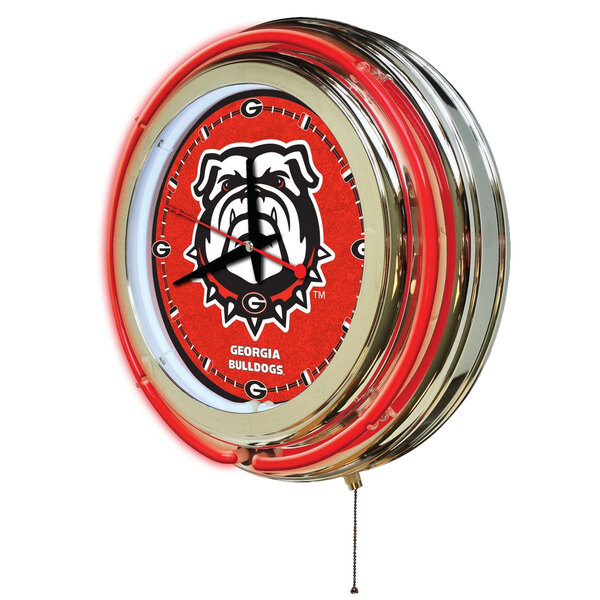 Holland Bar Stool Clk15GA-Dog University of Georgia 15" Neon Clock