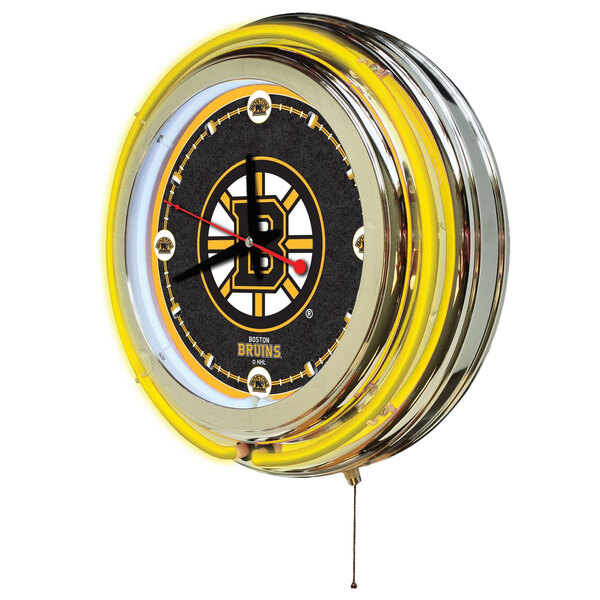 Holland Bar Stool Clk15BosBru Boston Bruins 15" Neon Clock
