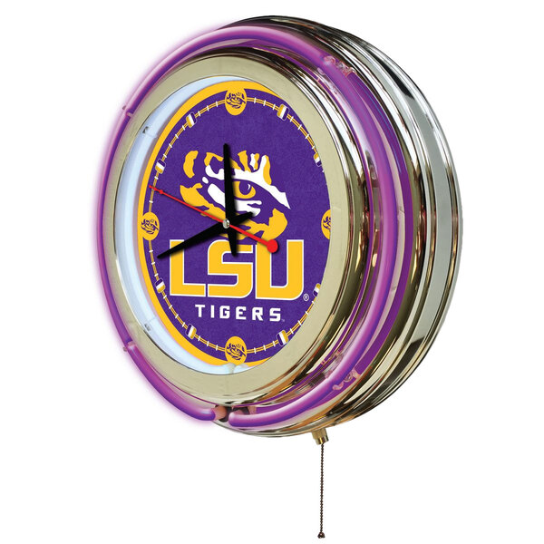 Holland Bar Stool Clk15LaStUn Louisiana State University 15" Neon Clock