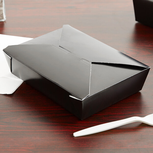 Fold-Pak 02BPBLACKM Bio-Pak Black Microwavable Paper #2 Take-Out ...