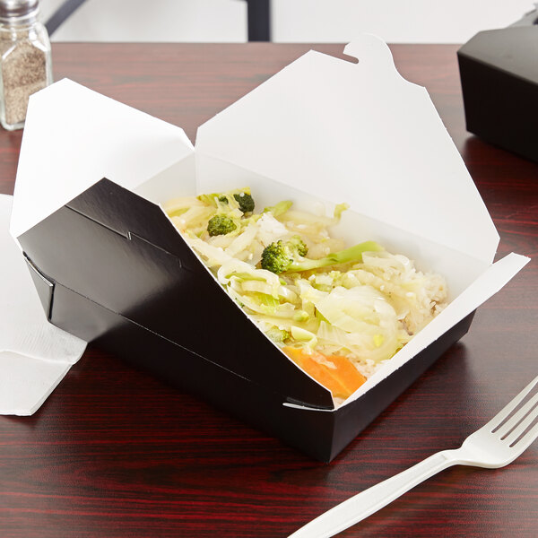 Fold-Pak 02BPBLACKM Bio-Pak Black Microwavable Paper #2 Take-Out ...
