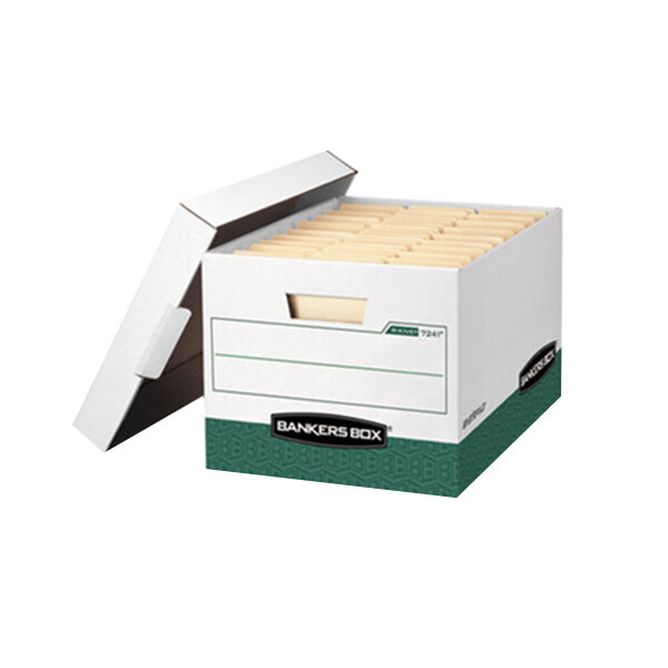 Fellowes 07241 Banker's Box 16 1/2" x 12 3/4" x 10 3/8" R-Kive White ...